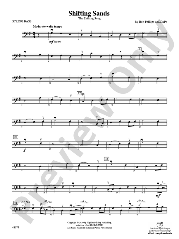 Shifting Sands: String Bass: String Bass Part - Digital Sheet Music Download