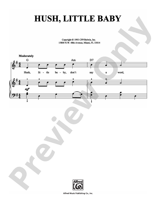 Hush, Little Baby: Piano/Vocal/Chords: Anonymous - Digital Sheet Music ...