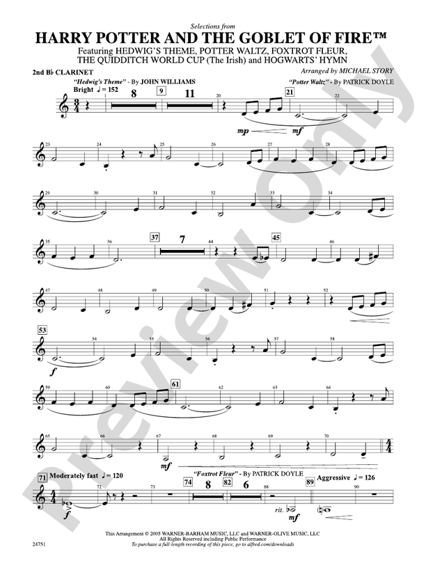 Harry Potter and the Goblet of Fire, Selections from: 2nd B-flat ...