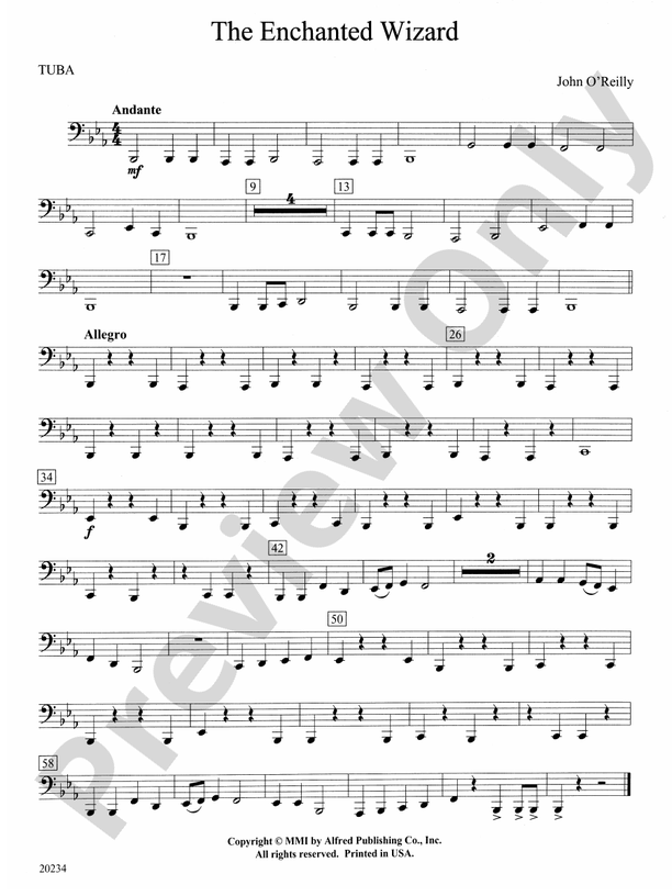 The Enchanted Wizard: Tuba: Tuba Part - Digital Sheet Music Download