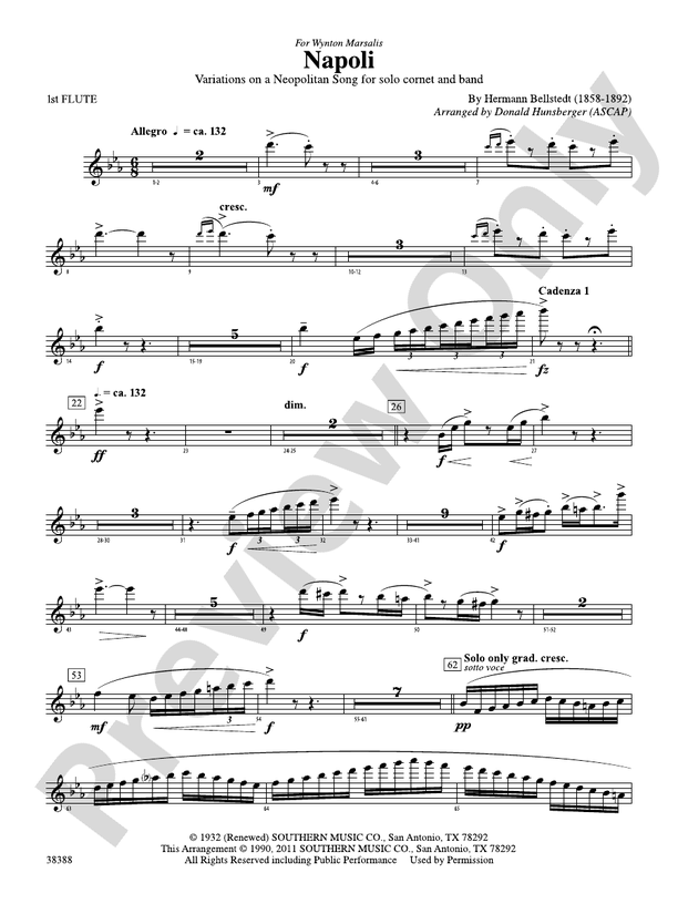Napoli: Flute: Flute Part - Digital Sheet Music Download