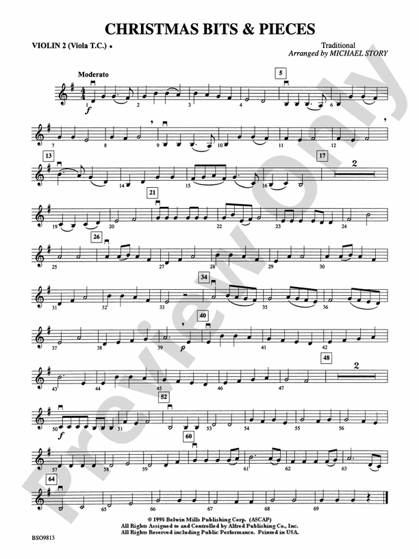 Christmas Bits & Pieces: 2nd Violin: 2nd Violin Part - Digital Sheet ...