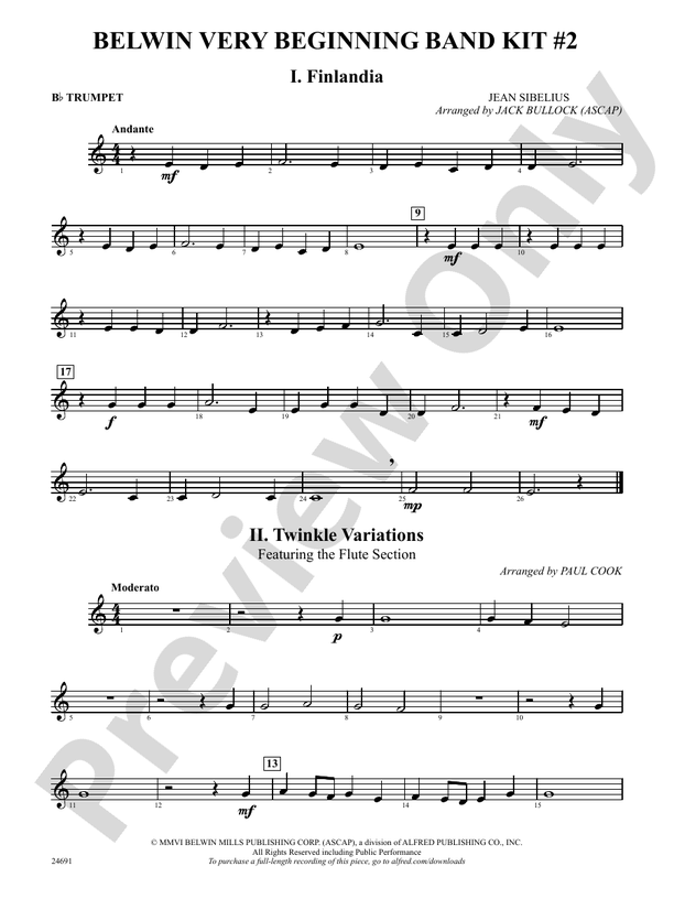 Belwin Very Beginning Band Kit #2: 1st B-flat Trumpet: 1st B-flat ...