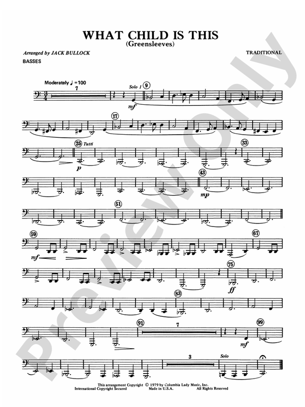 What Child Is This?: Bass 2: Bass 2 Part - Digital Sheet Music Download