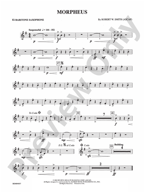 Morpheus: E-flat Baritone Saxophone: E-flat Baritone Saxophone Part - Digital Sheet Music Download