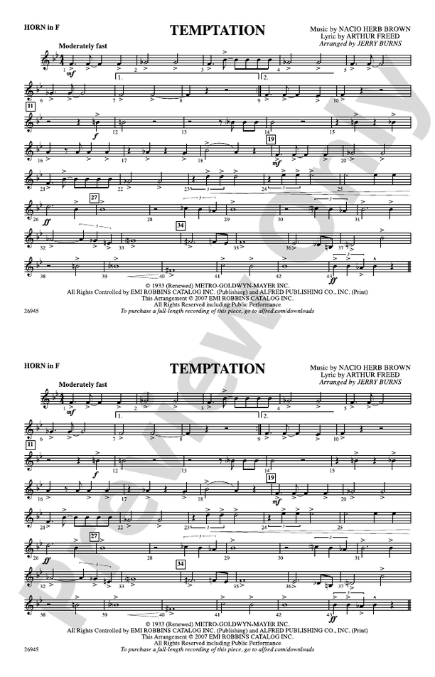 Temptation: 1st F Horn: 1st F Horn Part - Digital Sheet Music Download
