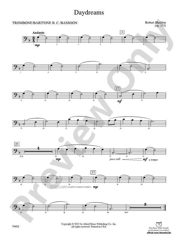 Daydreams: 1st Trombone: 1st Trombone Part - Digital Sheet Music Download
