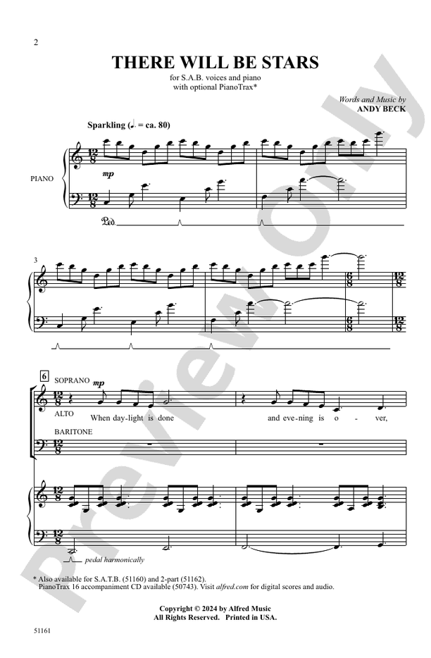 There Will Be Stars: SAB Choral Octavo: Andy Beck - Digital Sheet Music ...