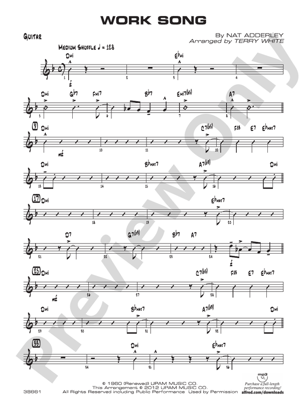 Work Song: Guitar: Guitar Part - Digital Sheet Music Download