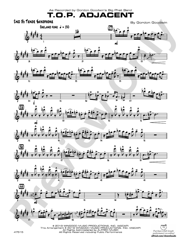 T.O.P. Adjacent: 2nd B-flat Tenor Saxophone: 2nd B-flat Tenor Saxophone ...
