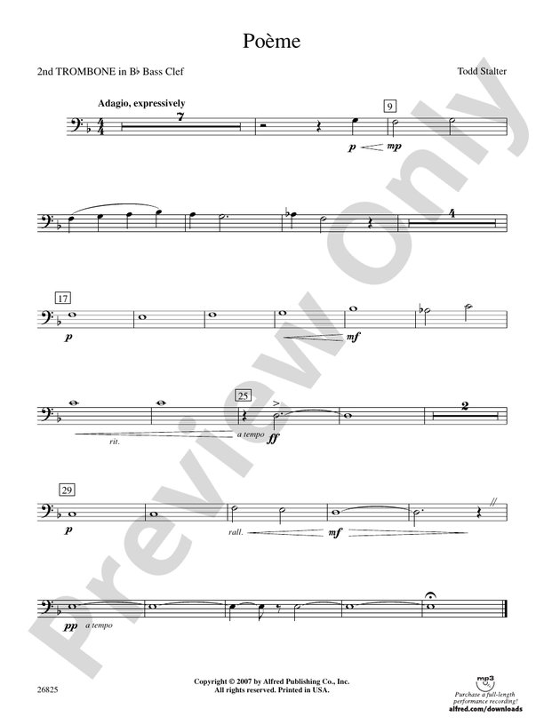 Poeme: (wp) 2nd B-flat Trombone B.C.: (wp) 2nd B-flat Trombone B.C ...