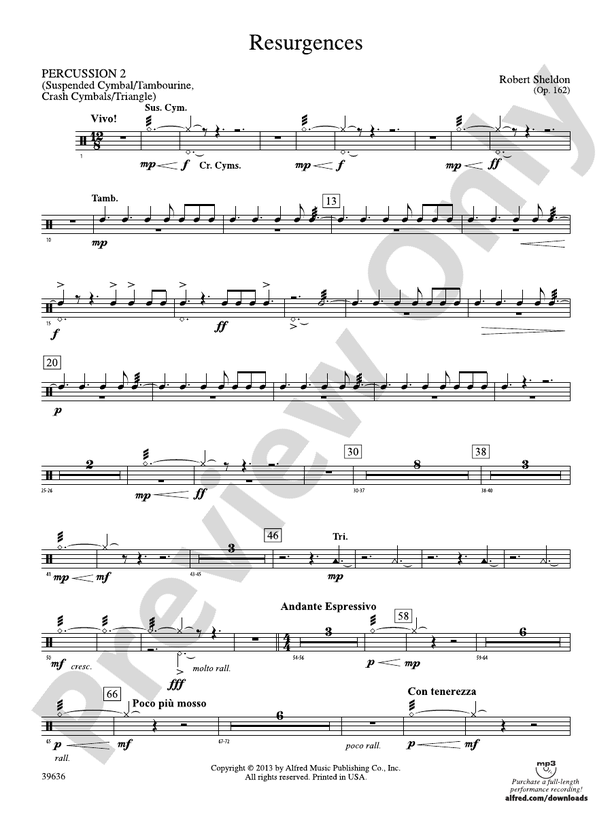 Resurgences: 2nd Percussion: 2nd Percussion Part - Digital Sheet Music Download