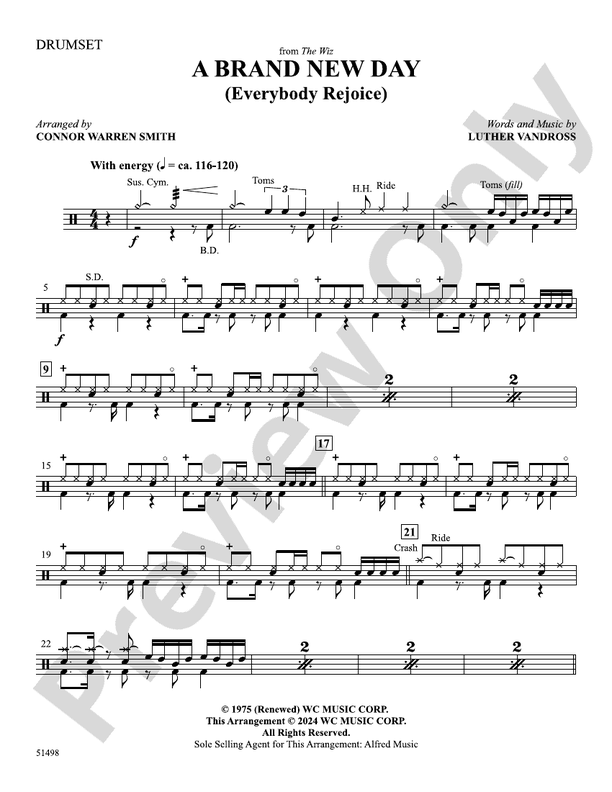 A Brand New Day: Drums: Drums Part - Digital Sheet Music Download