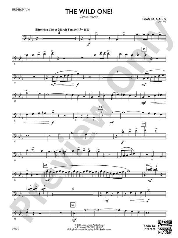 The Wild One!: Baritone B.C.: Baritone B.C. Part - Digital Sheet Music ...