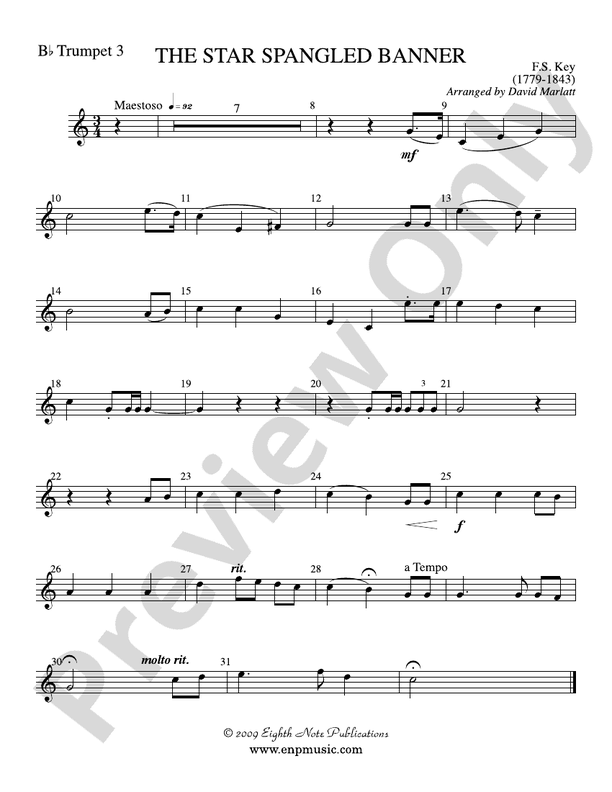 The Star Spangled Banner: 3rd B-flat Trumpet: 3rd B-flat Trumpet Part - Digital Sheet Music Download