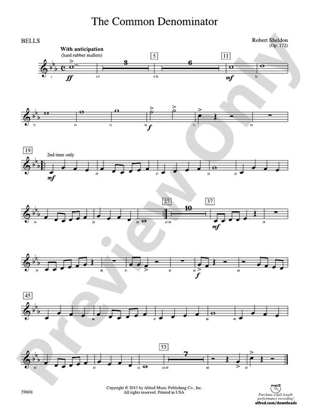 The Common Denominator: Bells: Bells Part - Digital Sheet Music Download