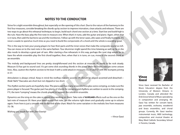 Zero Gravity: Score: Jazz Ensemble Score - Digital Sheet Music Download