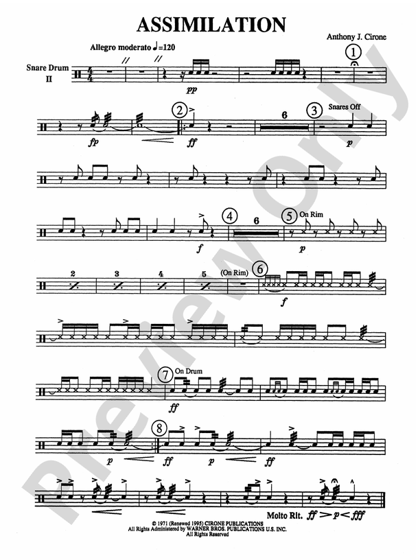 Assimilation: SD2: Snare Drum 2 Part - Digital Sheet Music Download