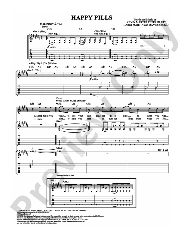 Happy Pills: Guitar TAB: Candlebox - Digital Sheet Music Download