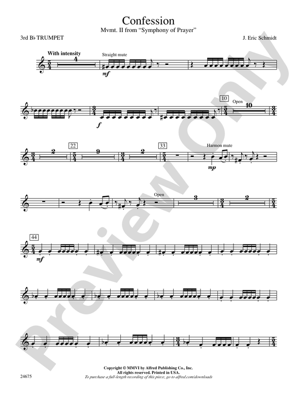 Confession (Movement 2 of Symphony of Prayer): 3rd B-flat Trumpet: 3rd ...