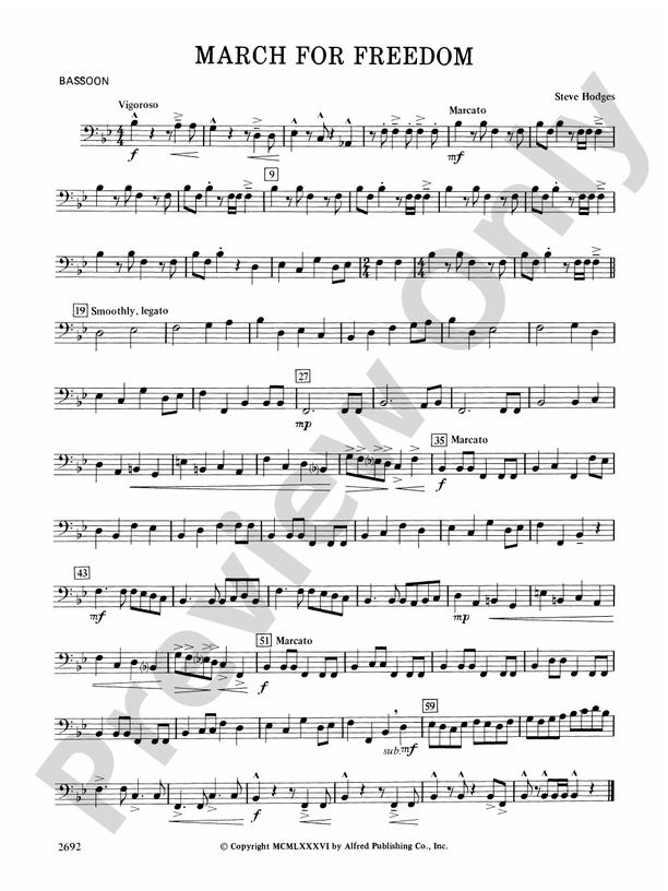 March For Freedom Bassoon Bassoon Part Digital Sheet Music Download