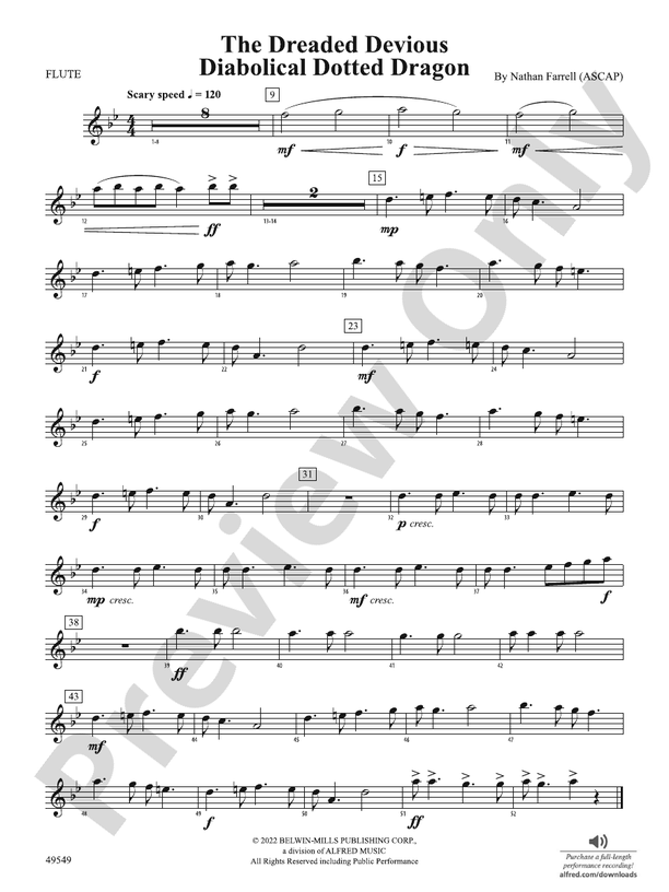 The Dreaded Devious Diabolical Dotted Dragon: Flute: Flute Part ...