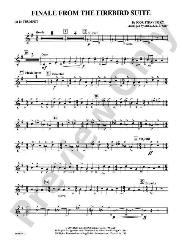 Finale from The Firebird Suite: 1st B-flat Trumpet: 1st B-flat Trumpet ...