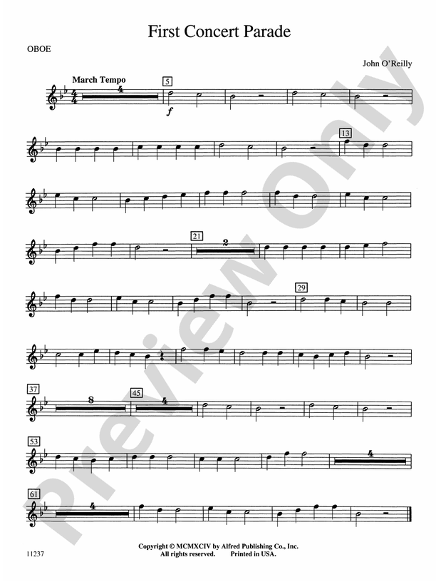 First Concert Parade: Oboe: Oboe Part - Digital Sheet Music Download