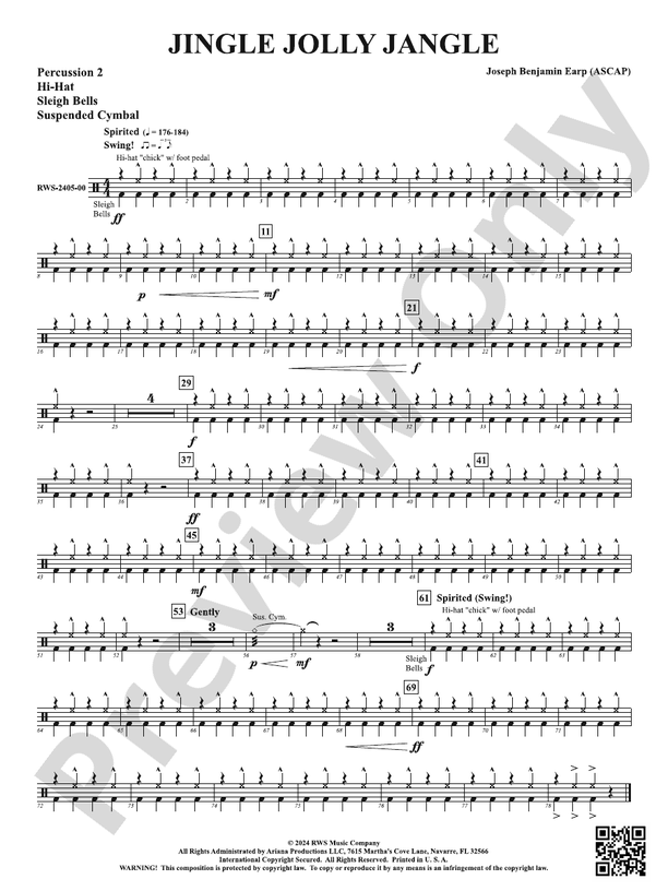 Jingle Jolly Jangle: 2nd Percussion: 2nd Percussion Part - Digital Sheet Music Download