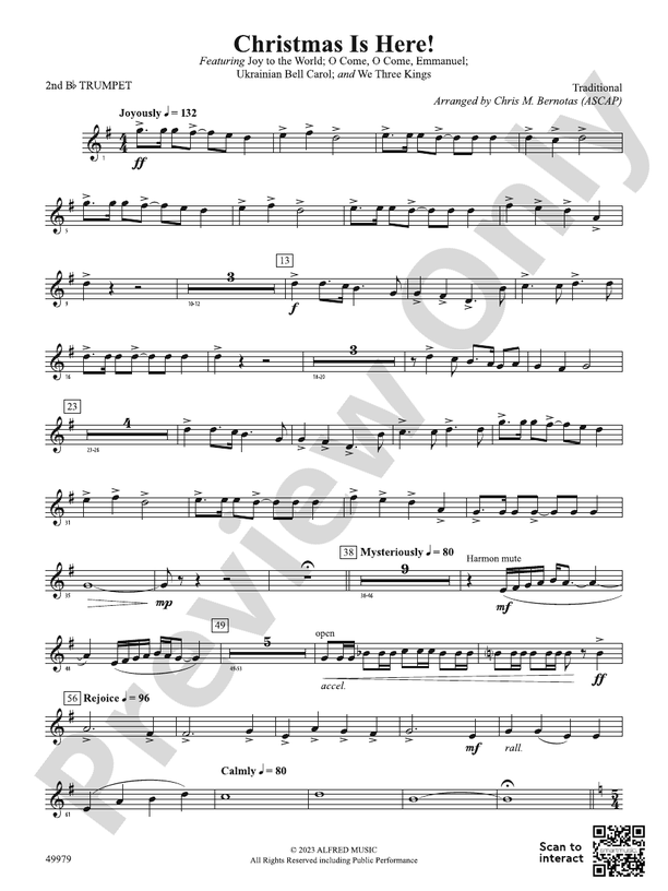 Christmas Is Here!: 2nd B-flat Trumpet: 2nd B-flat Trumpet Part - Digital Sheet Music Download
