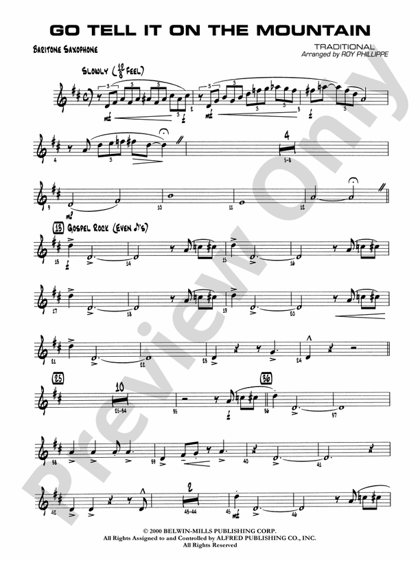 Go Tell It on the Mountain: E-flat Baritone Saxophone: E-flat Baritone Saxophone Part - Digital ...