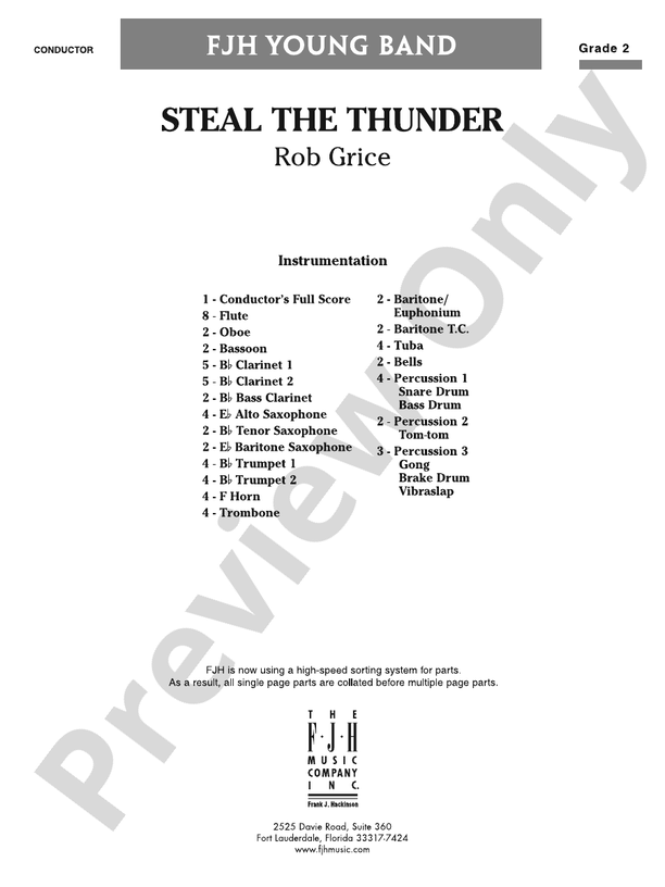 Steal the Thunder: Score: : Rob Grice - Digital Sheet Music Download