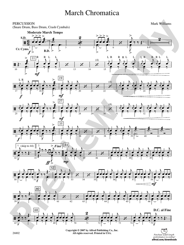March Chromatica: 1st Percussion: 1st Percussion Part - Digital Sheet ...