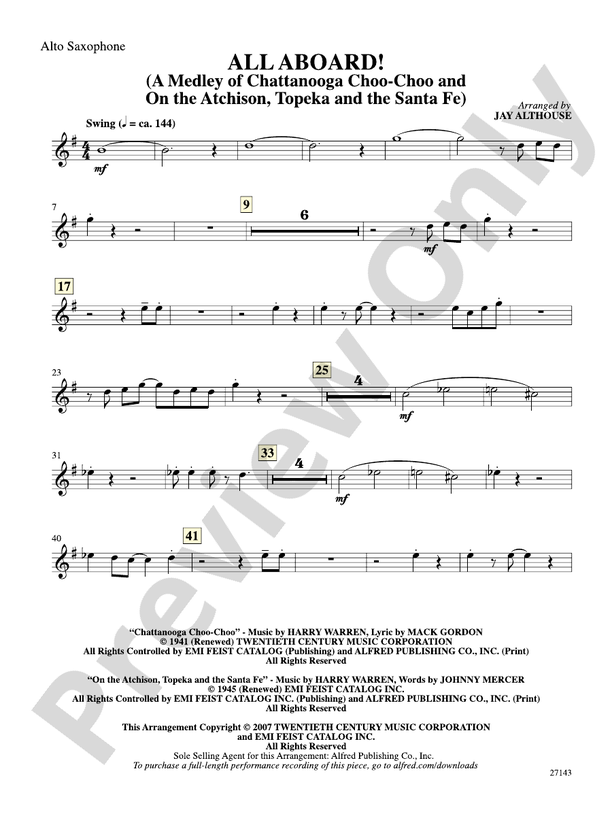 All Aboard!: E-flat Alto Saxophone: E-flat Alto Saxophone Part ...