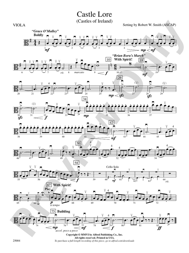 Castle Lore: Viola: Viola Part - Digital Sheet Music Download