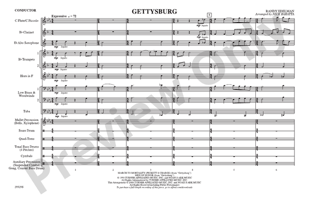 Gettysburg: Score: Marching Band Score - Digital Sheet Music Download