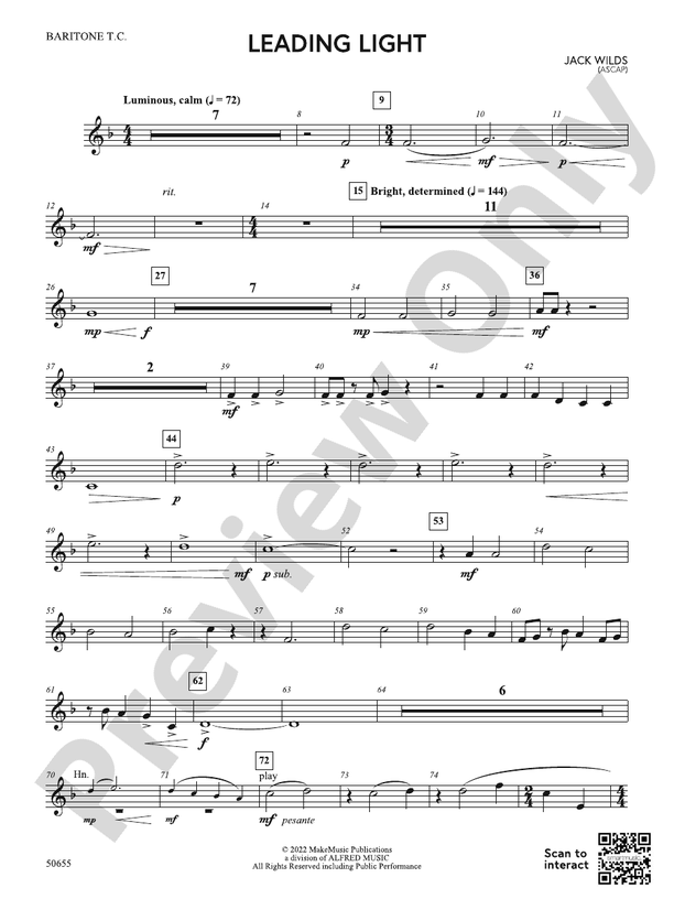 Leading Light: Baritone T.C.: Baritone T.C. Part - Digital Sheet Music Download