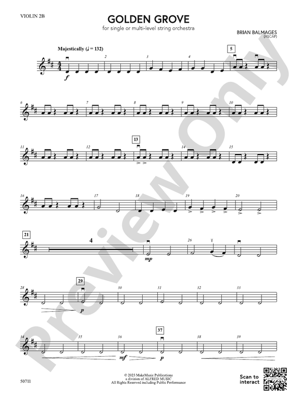 Golden Grove: Violin 2B: Violin 2B Part - Digital Sheet Music Download