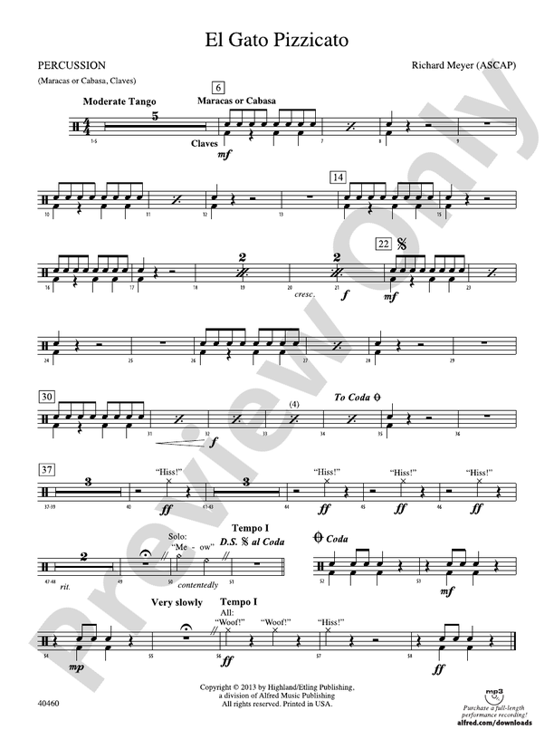 El Gato Pizzicato: 1st Percussion: 1st Percussion Part - Digital Sheet ...
