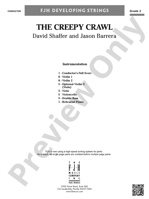 The Creepy Crawl: Score: : Jason Barrera - Digital Sheet Music Download