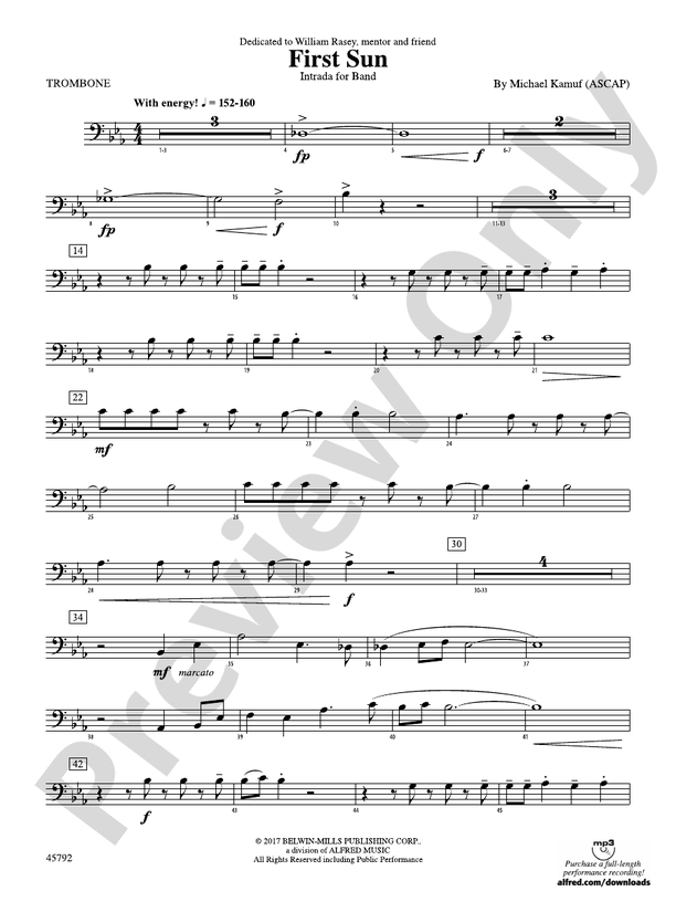 First Sun: 1st Trombone: 1st Trombone Part - Digital Sheet Music Download