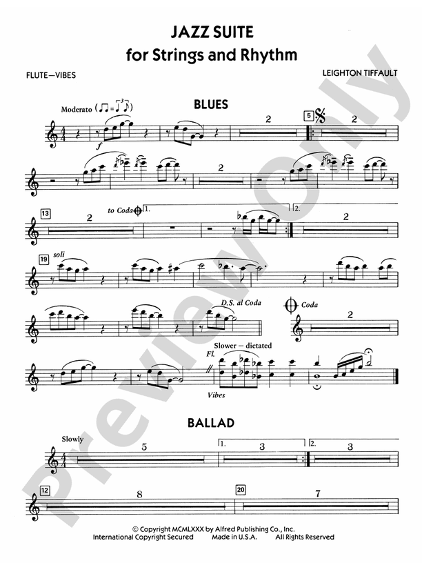 Jazz Suite for Strings and Rhythm: Flute: Flute Part - Digital Sheet ...