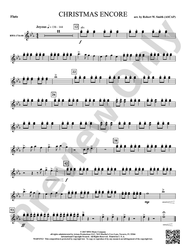 Christmas Encore: 1st Flute: 1st Flute Part - Digital Sheet Music Download