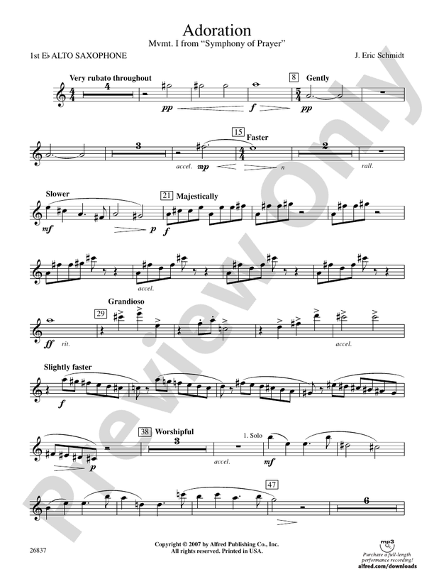 Adoration (Movement 1 from Symphony of Prayer): E-flat Alto Saxophone ...