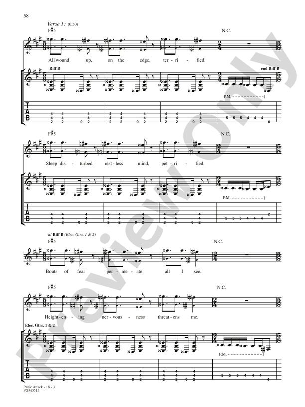 Panic Attack: Guitar: Dream Theater - Digital Sheet Music Download
