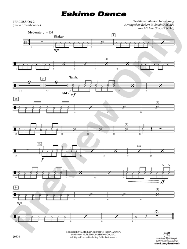 Eskimo Dance: 2nd Percussion: 2nd Percussion Part - Digital Sheet Music Download