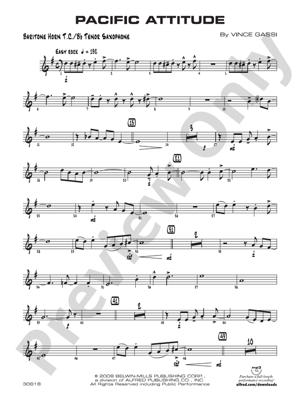 Pacific Attitude: Baritone T.C.: Baritone T.C. Part - Digital Sheet ...