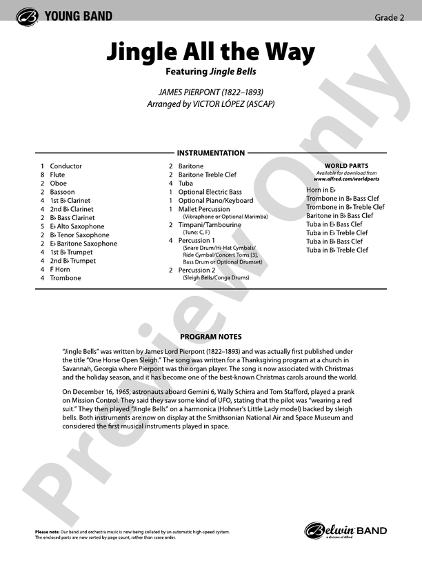 Jingle All the Way: Score: Concert Band Score - Digital Sheet Music ...