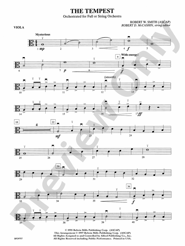 The Tempest: Viola: Viola Part - Digital Sheet Music Download