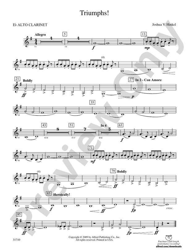 Triumphs!: (wp) E-flat Alto Clarinet: (wp) E-flat Alto Clarinet World Part - Digital Sheet Music ...